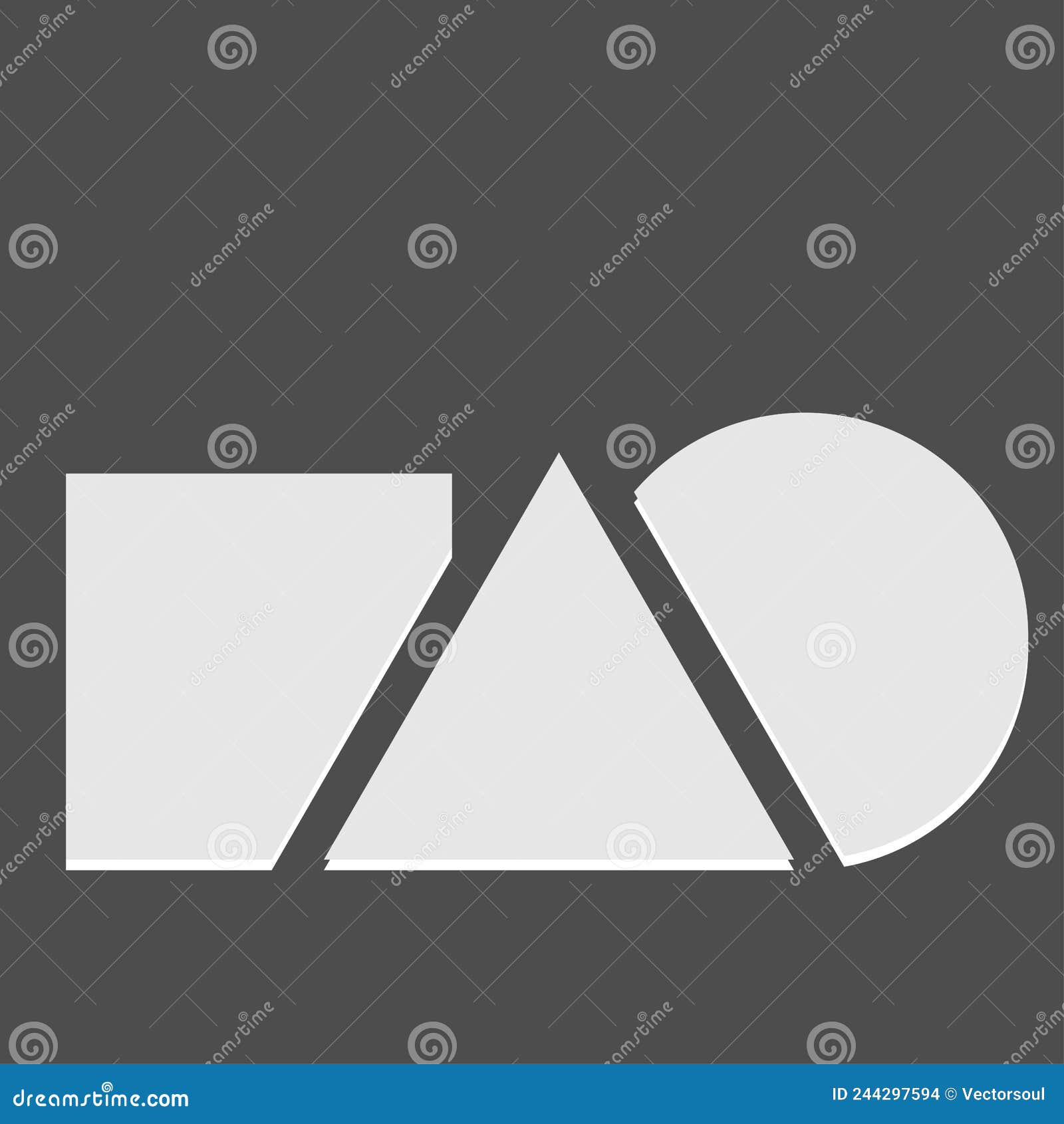 Geometric Icon, Logo Shape with Overlapping Circle, Square and Triangle ...