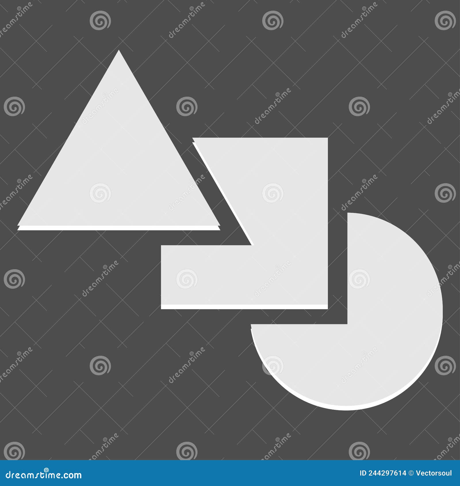 Geometric Icon, Logo Shape with Overlapping Circle, Square and Triangle ...