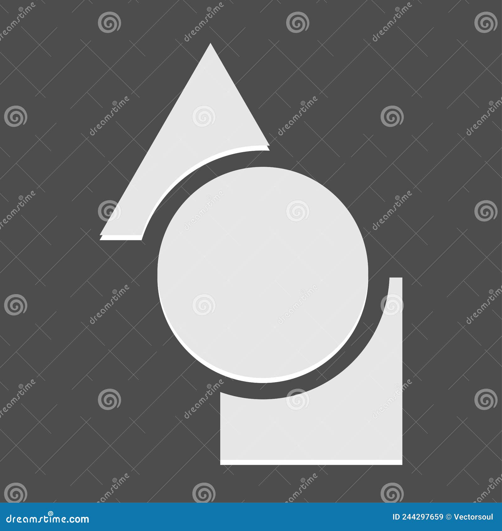 Geometric Icon, Logo Shape with Overlapping Circle, Square and Triangle ...