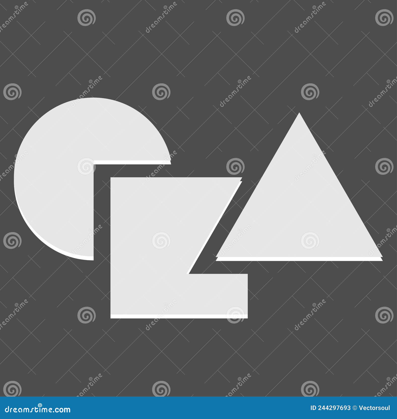 Geometric Icon, Logo Shape with Overlapping Circle, Square and Triangle ...