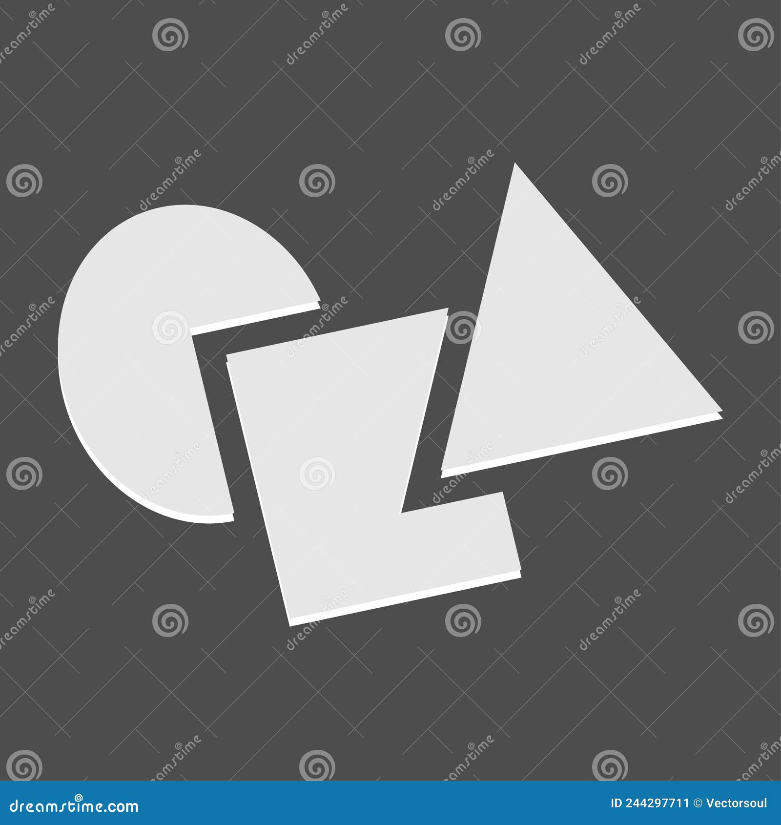 Geometric Icon, Logo Shape with Overlapping Circle, Square and Triangle ...