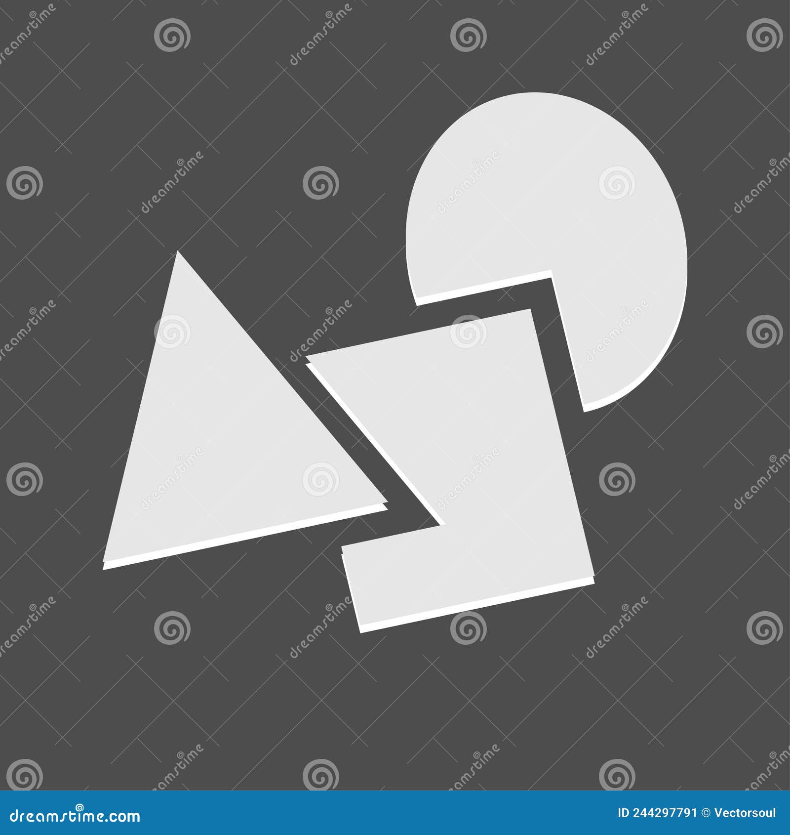 Geometric Icon, Logo Shape with Overlapping Circle, Square and Triangle ...