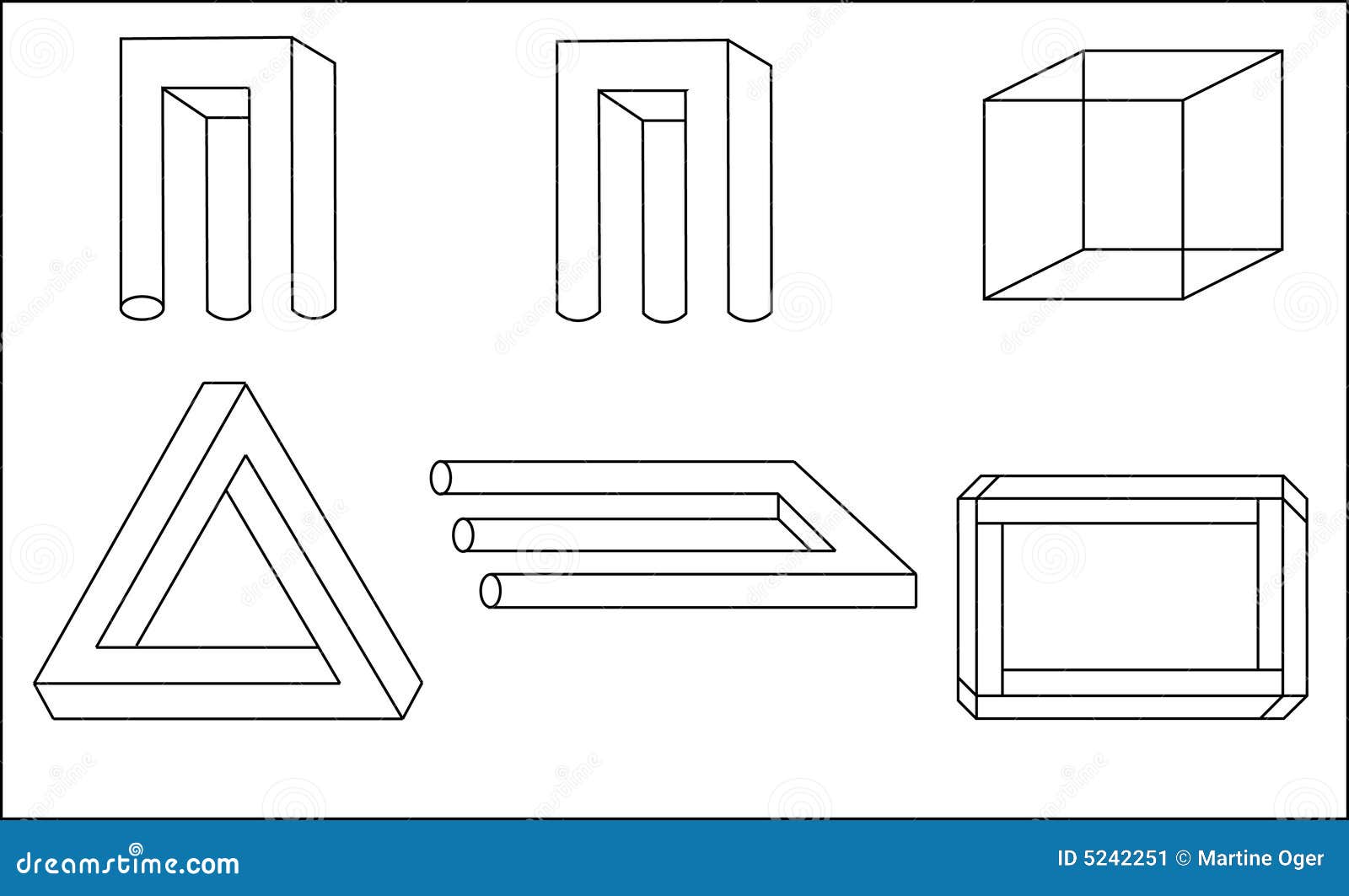 Geometric Illusion Figure. Creative Impossible Math Logo Cartoon Vector ...