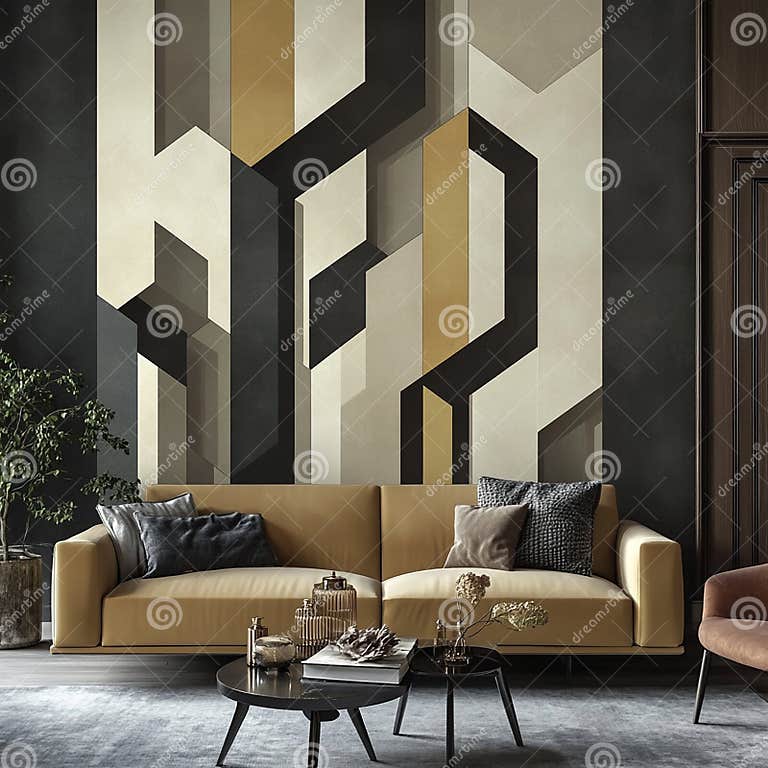 Geometric Illusion: a Modern Wallpaper with Bold Geometric Shapes ...