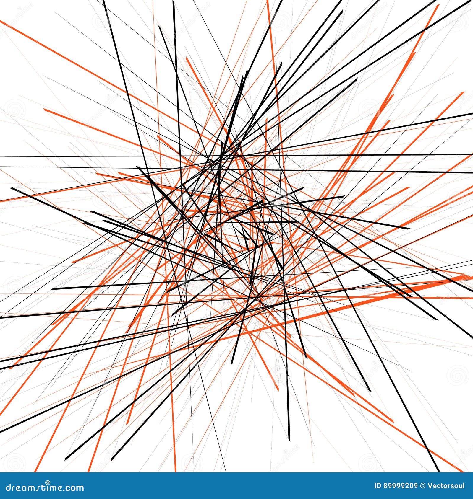 Geometric Illustration with Random Intersecting Lines. Editable Stock ...