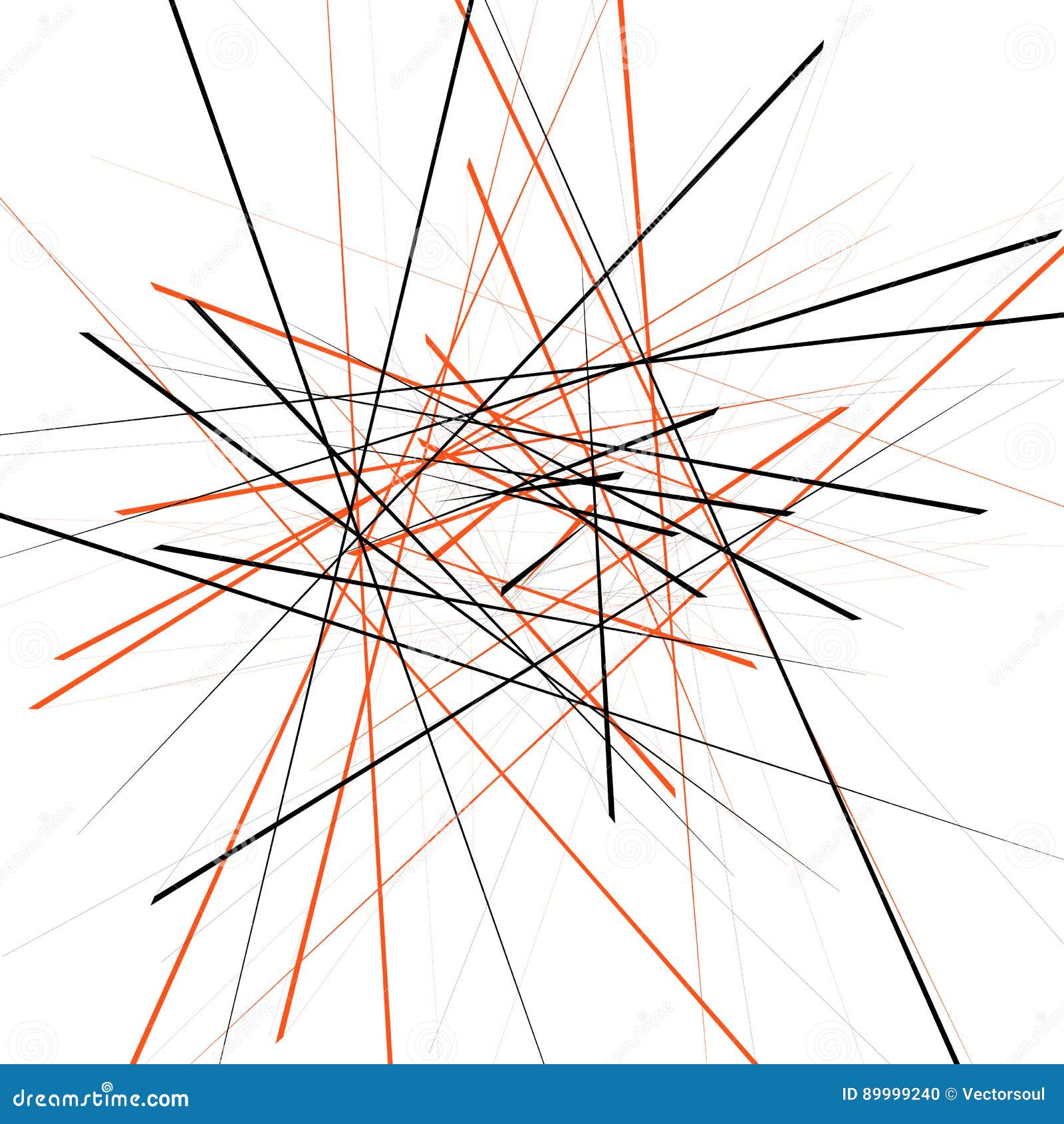 Geometric Illustration with Random Intersecting Lines. Editable Stock ...