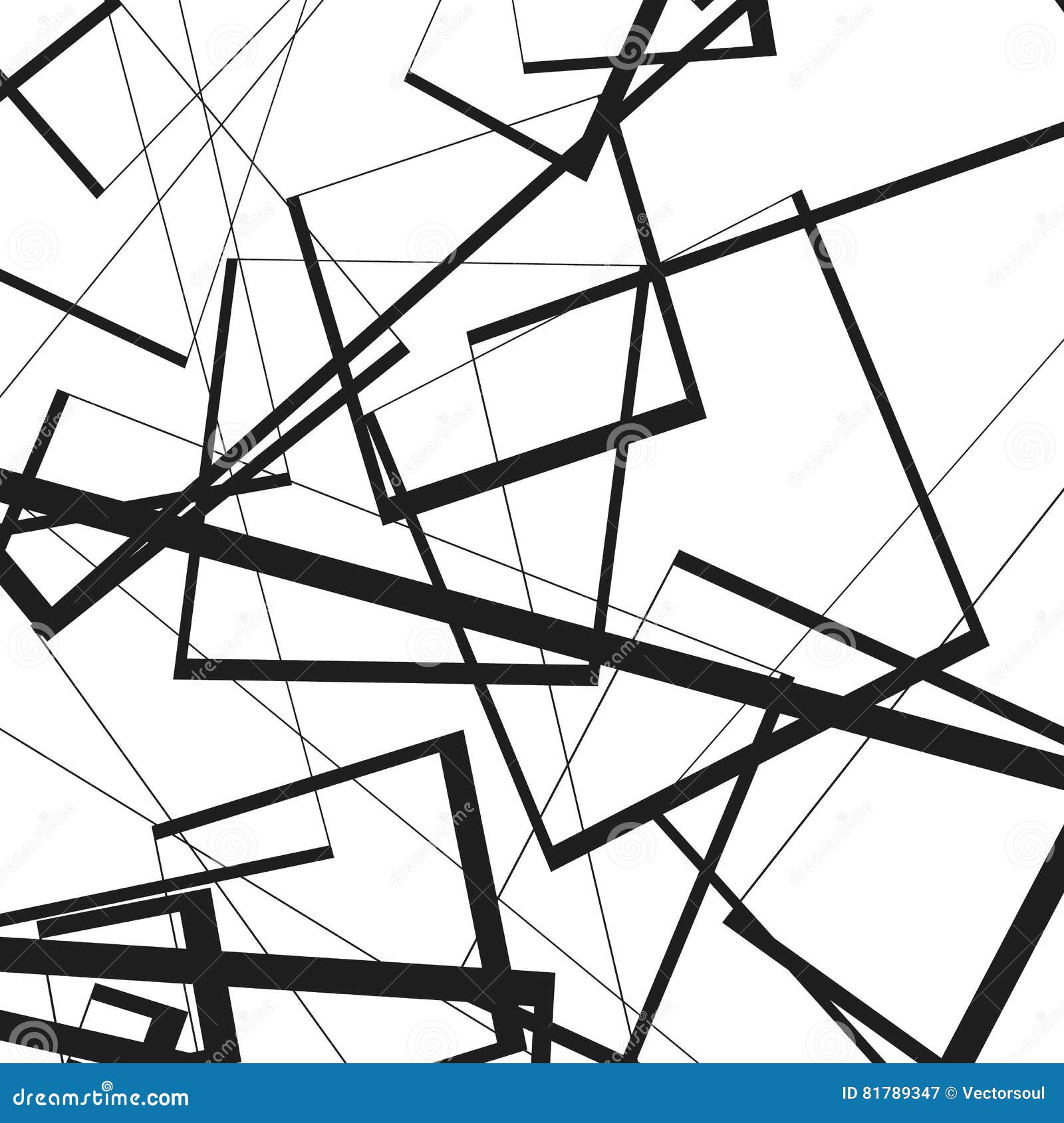 Geometric Illustrations with Random, Edgy, Irregular Lines. Dy Stock ...