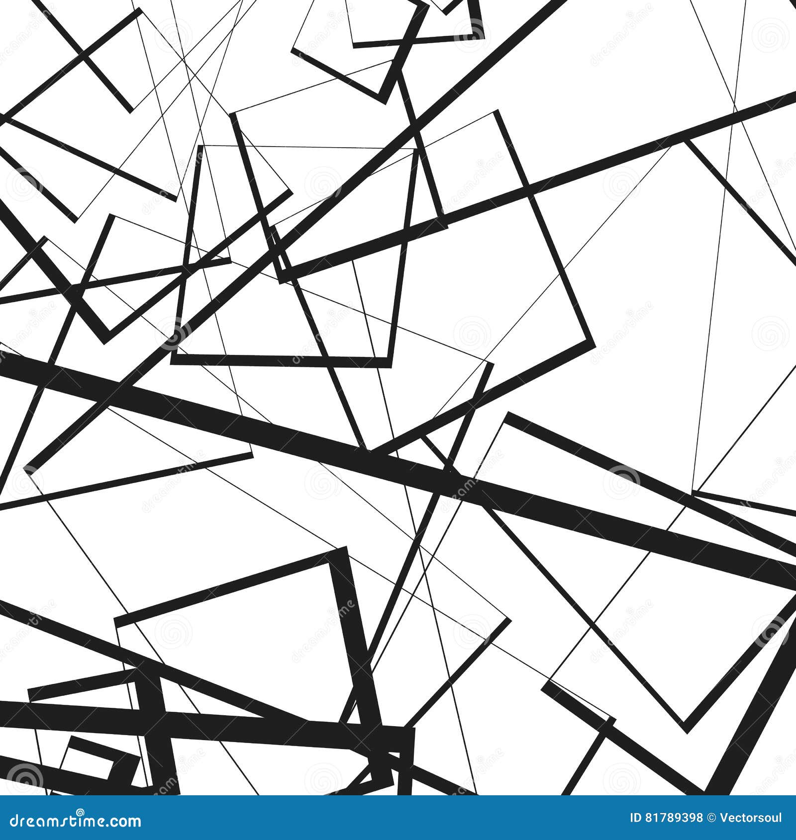 Geometric Illustrations with Random, Edgy, Irregular Lines. Dy Stock ...