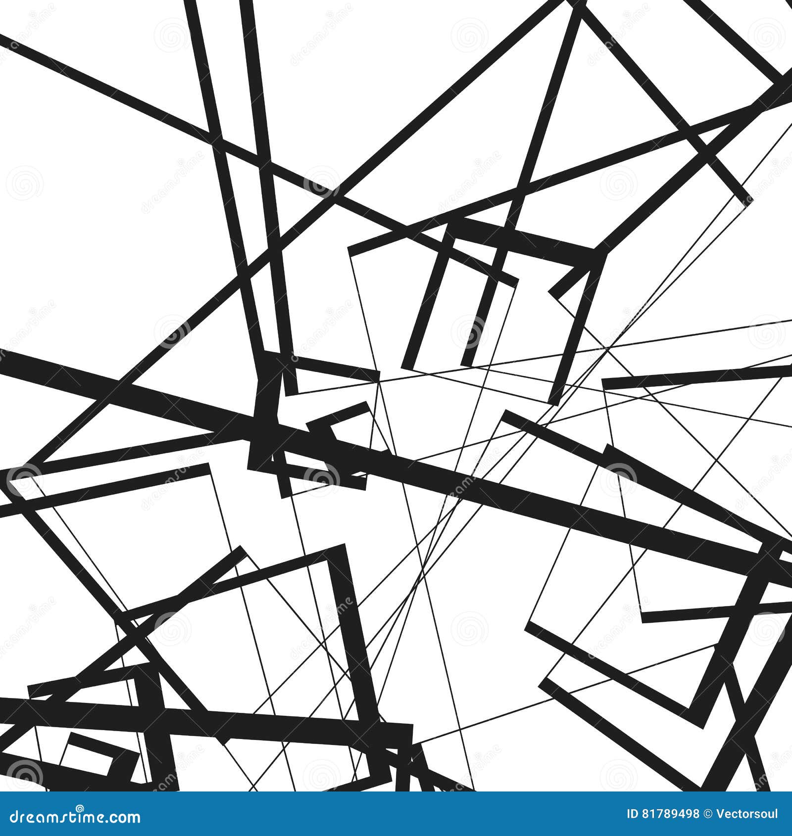 Geometric Illustrations with Random, Edgy, Irregular Lines. Dy Stock ...