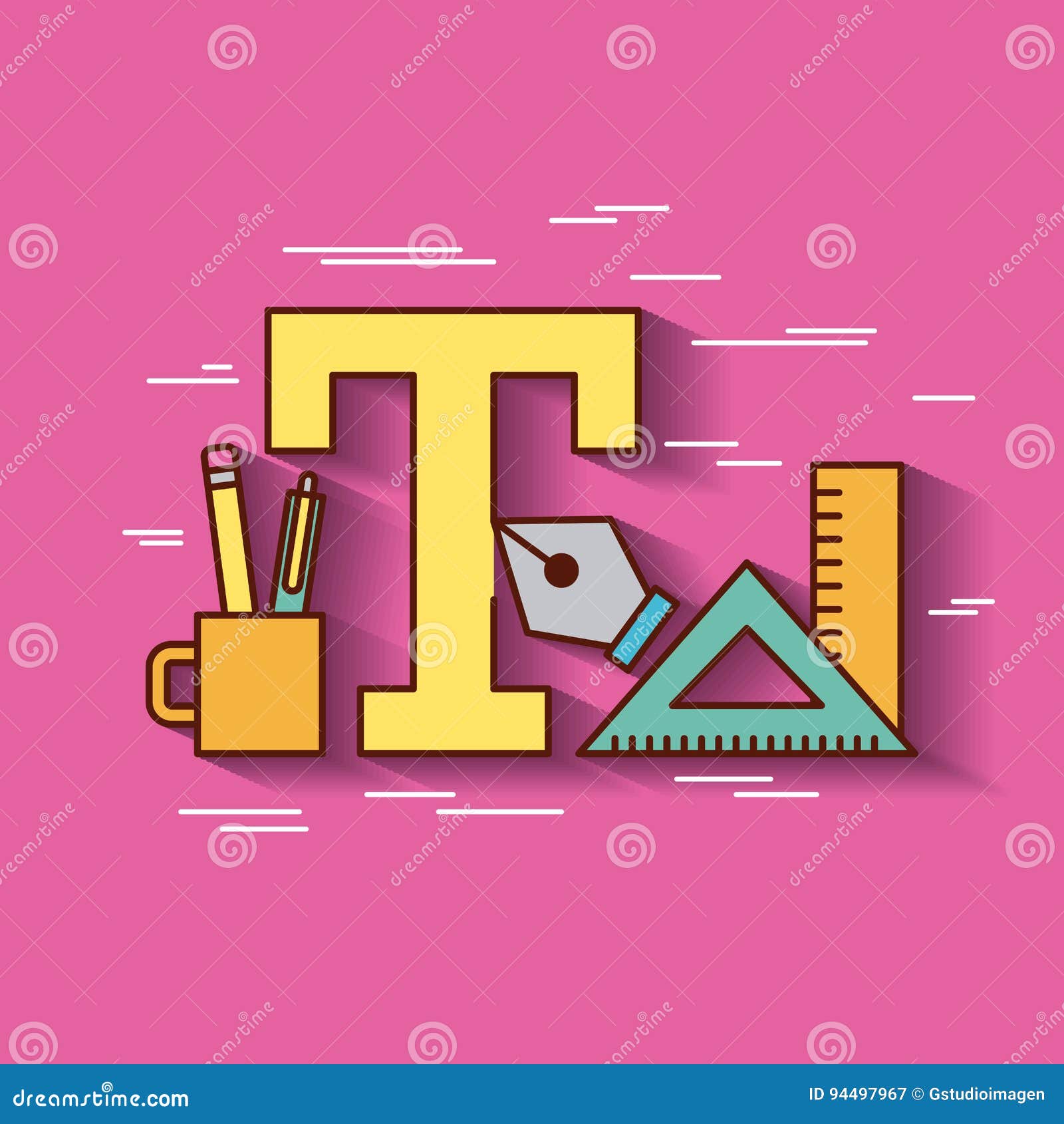 Geometric Instruments School Stock Vector - Illustration of measure ...