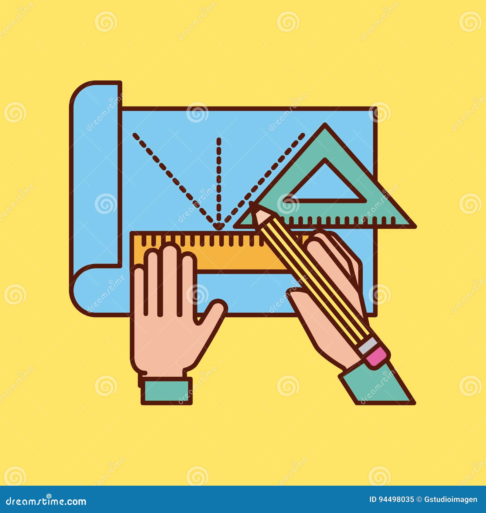 Geometric Instruments School Stock Vector - Illustration of compass ...