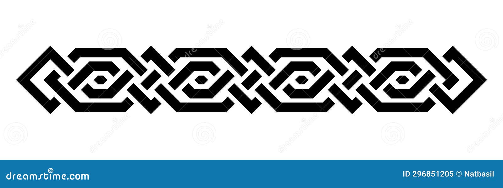 Geometric Interlaced Black Border Divider Cartoon Vector ...