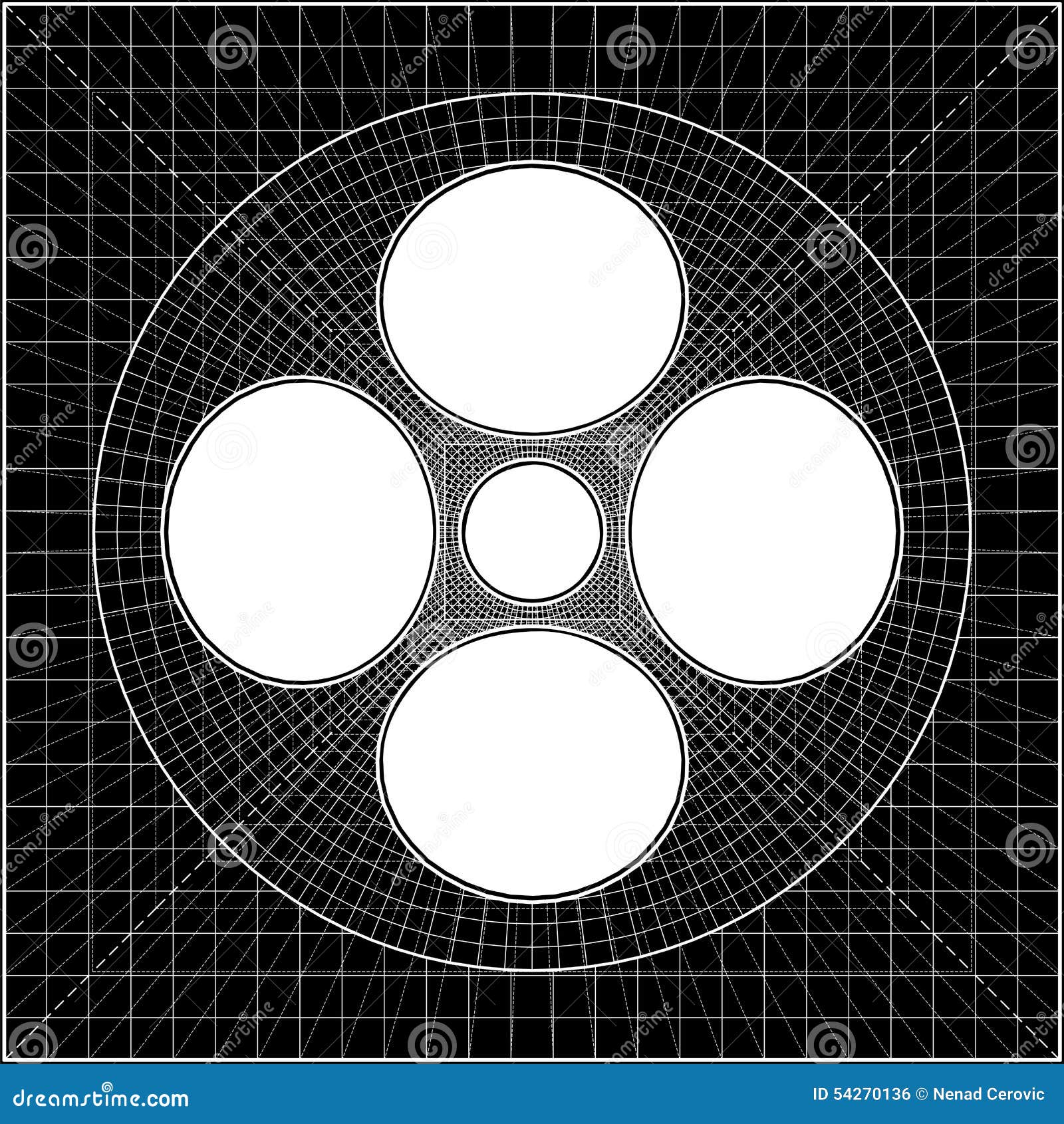 Geometric Intersection of Cube and Sphere Vector Stock Vector ...