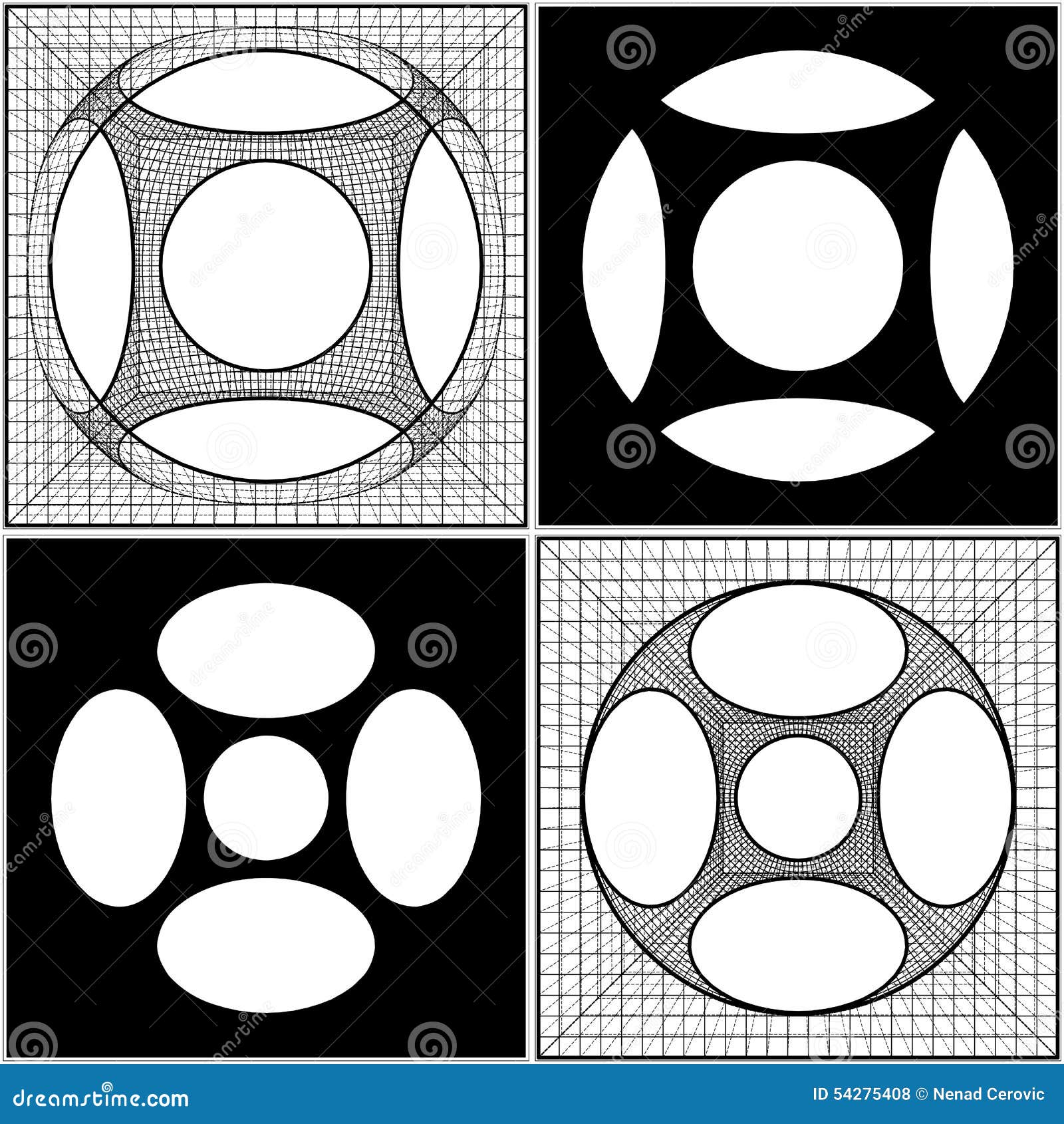 Geometric Intersection of Cube and Sphere Vector Stock Vector ...