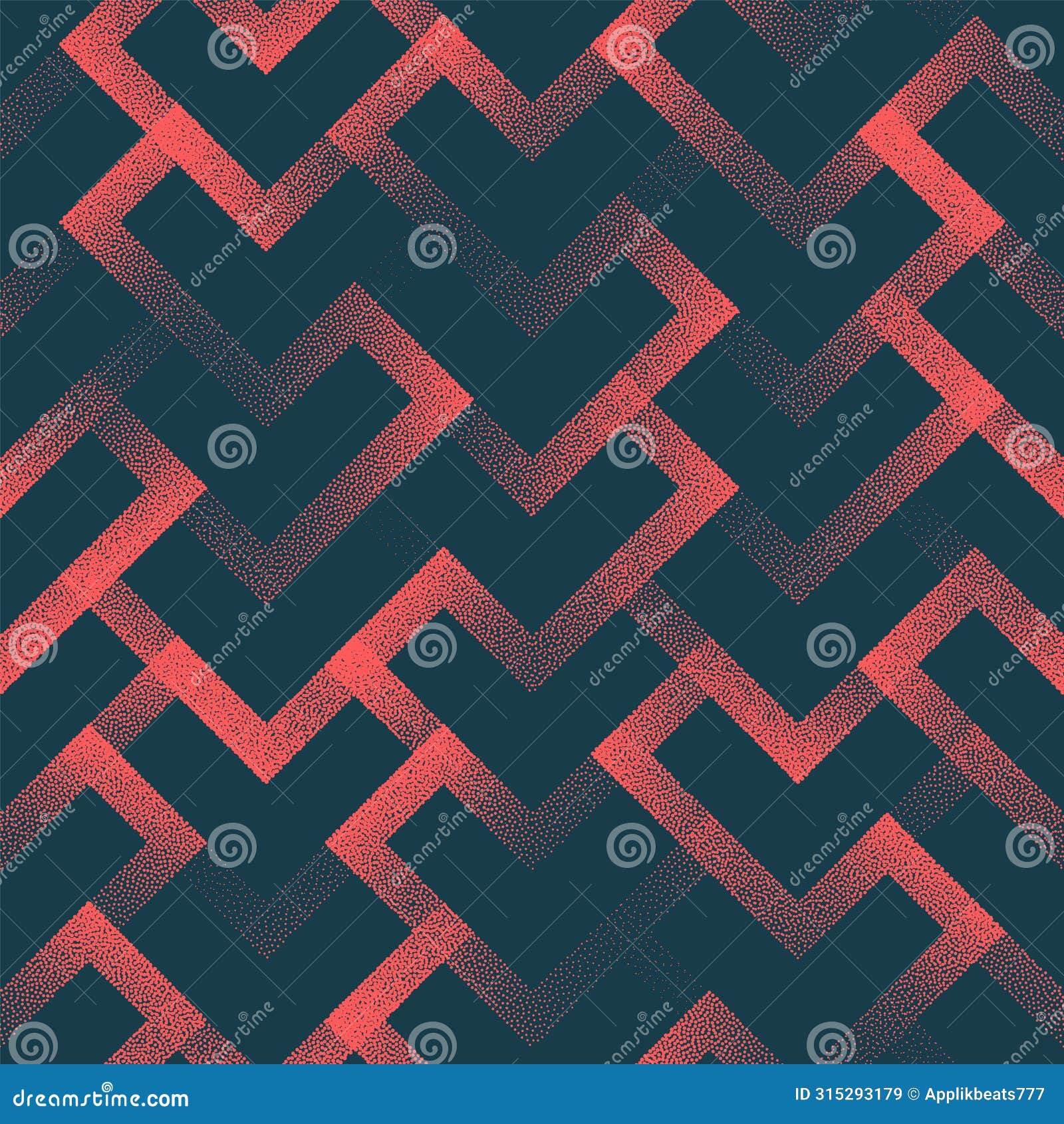 Geometric Intricated Lines Seamless Pattern Trend Vector Red Abstract ...