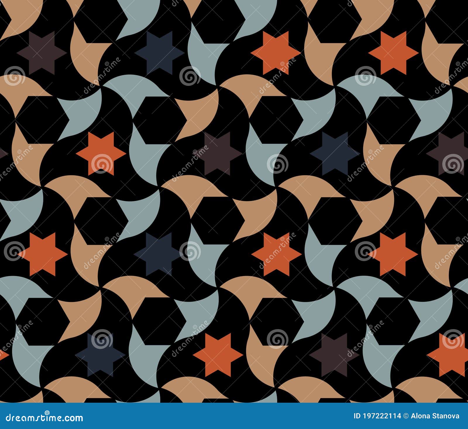 Geometric Islamic Pattern. Color Geometric Arabic Vector Texture for ...
