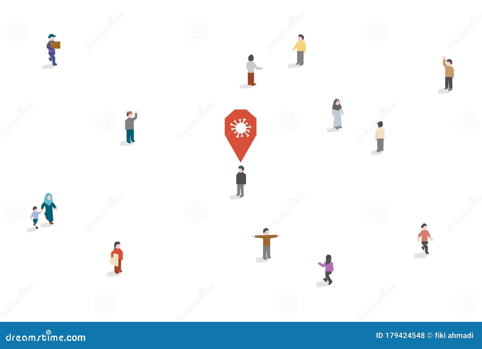 Geometric Isometric People Crowd Large Group Stock Vector ...