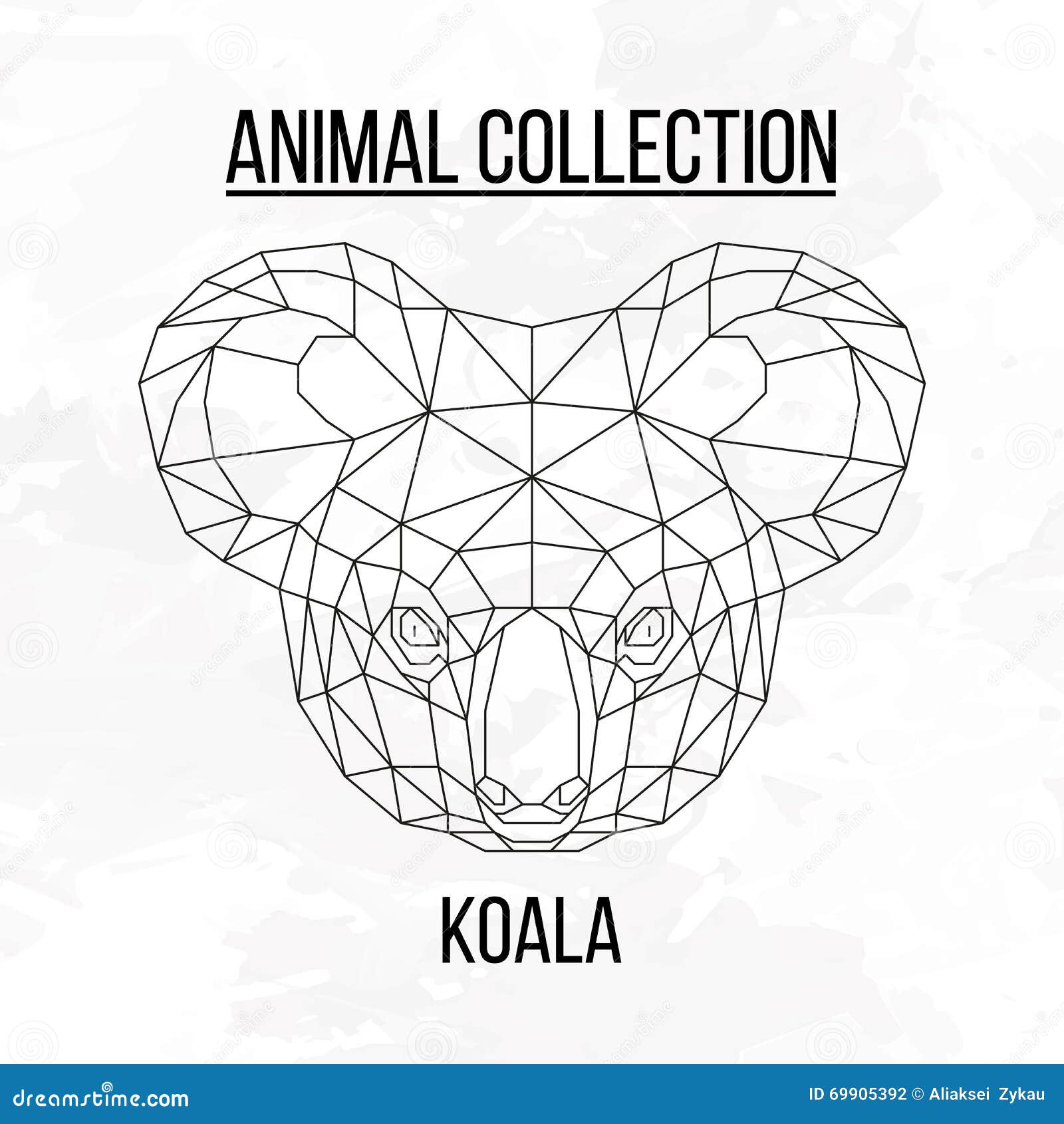 Geometric koala head stock vector. Illustration of decoration - 69905392