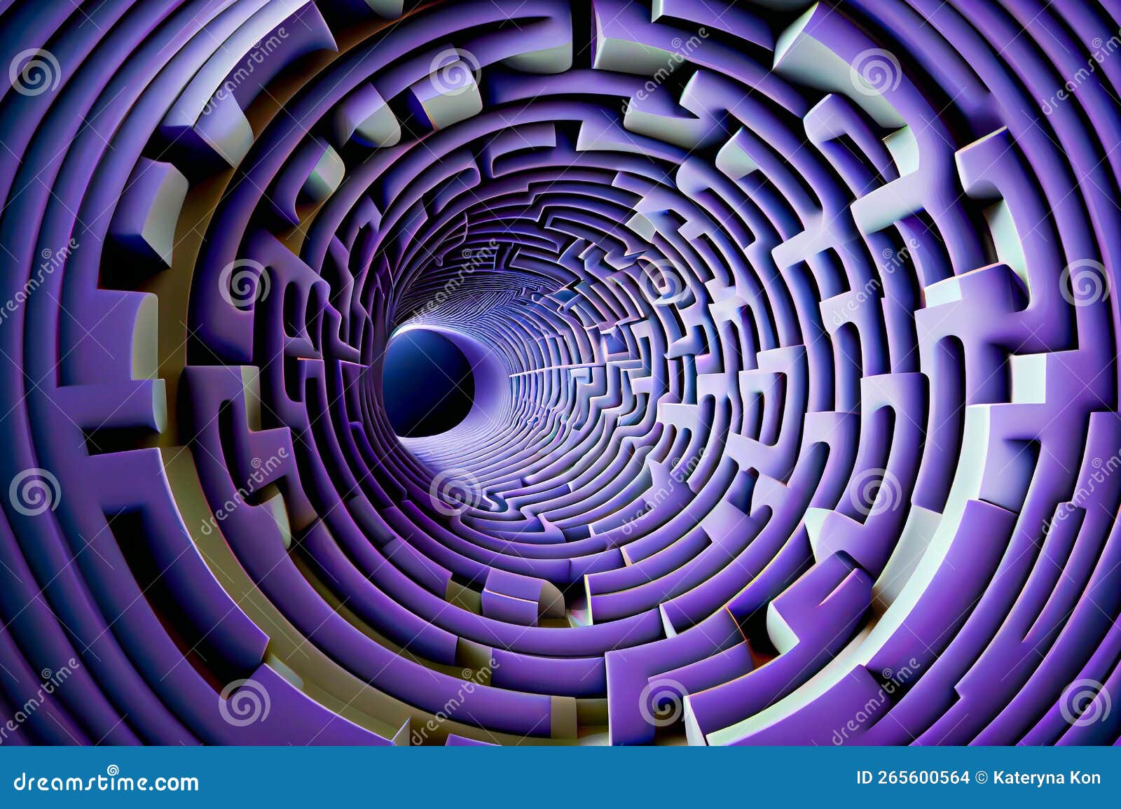 Geometric Labyrinth, Optical Illusion, Ai Illustration Stock ...