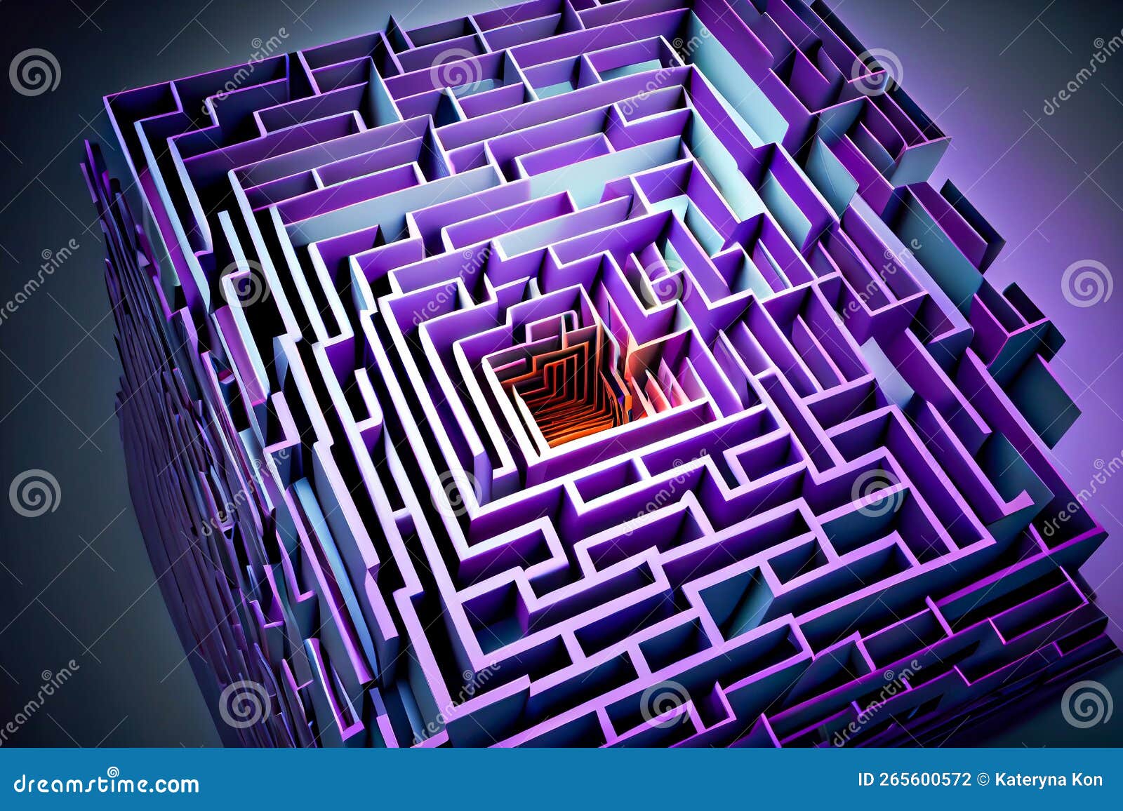 Geometric Labyrinth, Optical Illusion, Ai Illustration Stock ...