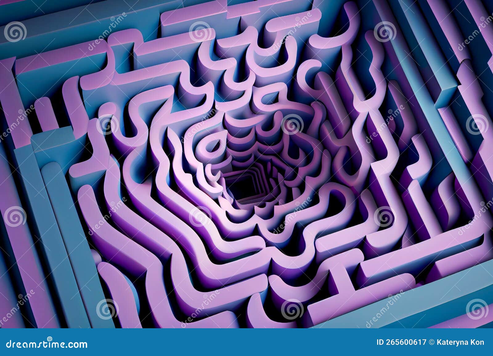 Geometric Labyrinth, Optical Illusion, Ai Illustration Stock ...