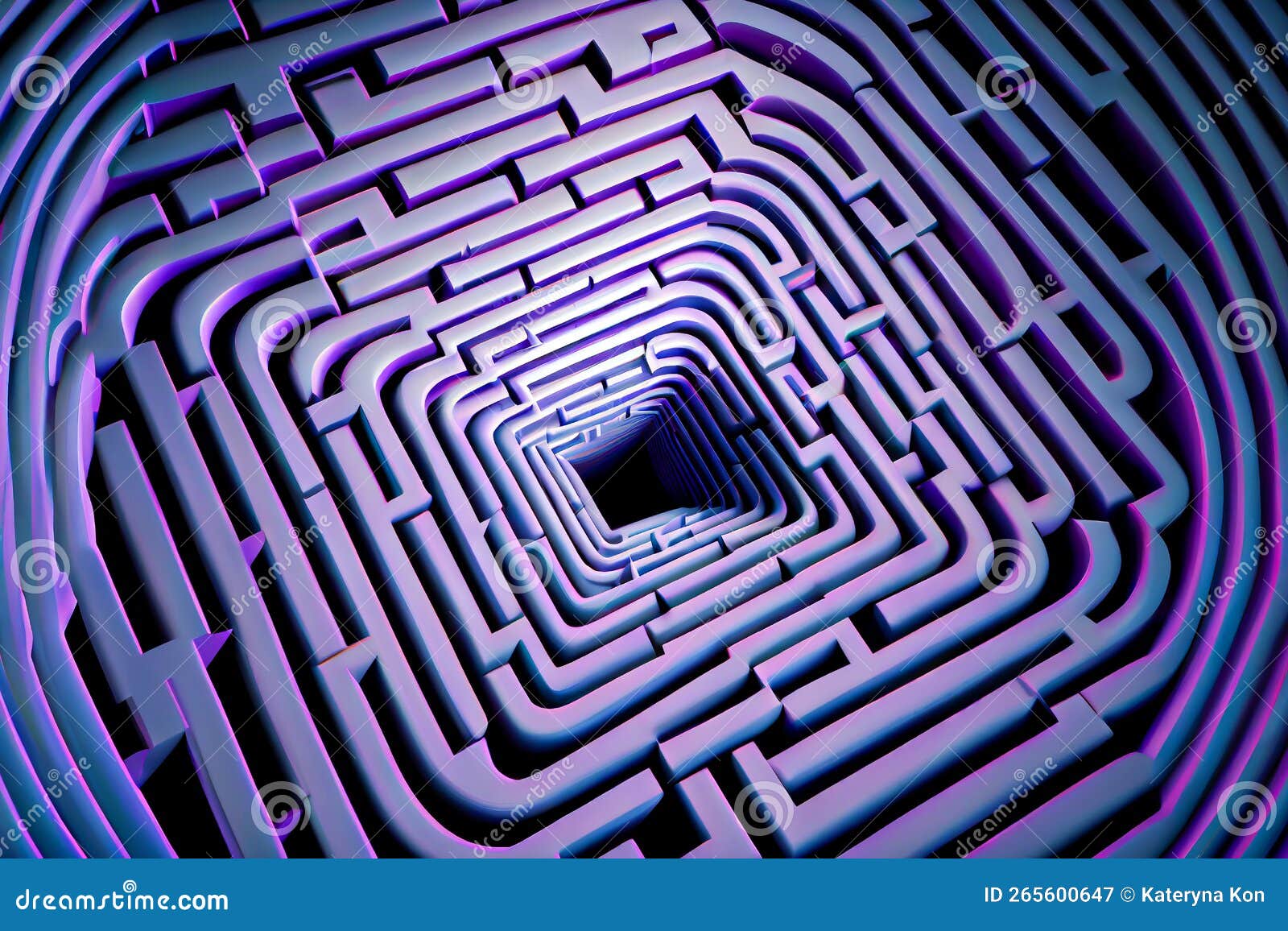 Geometric Labyrinth, Optical Illusion, Ai Illustration Stock ...
