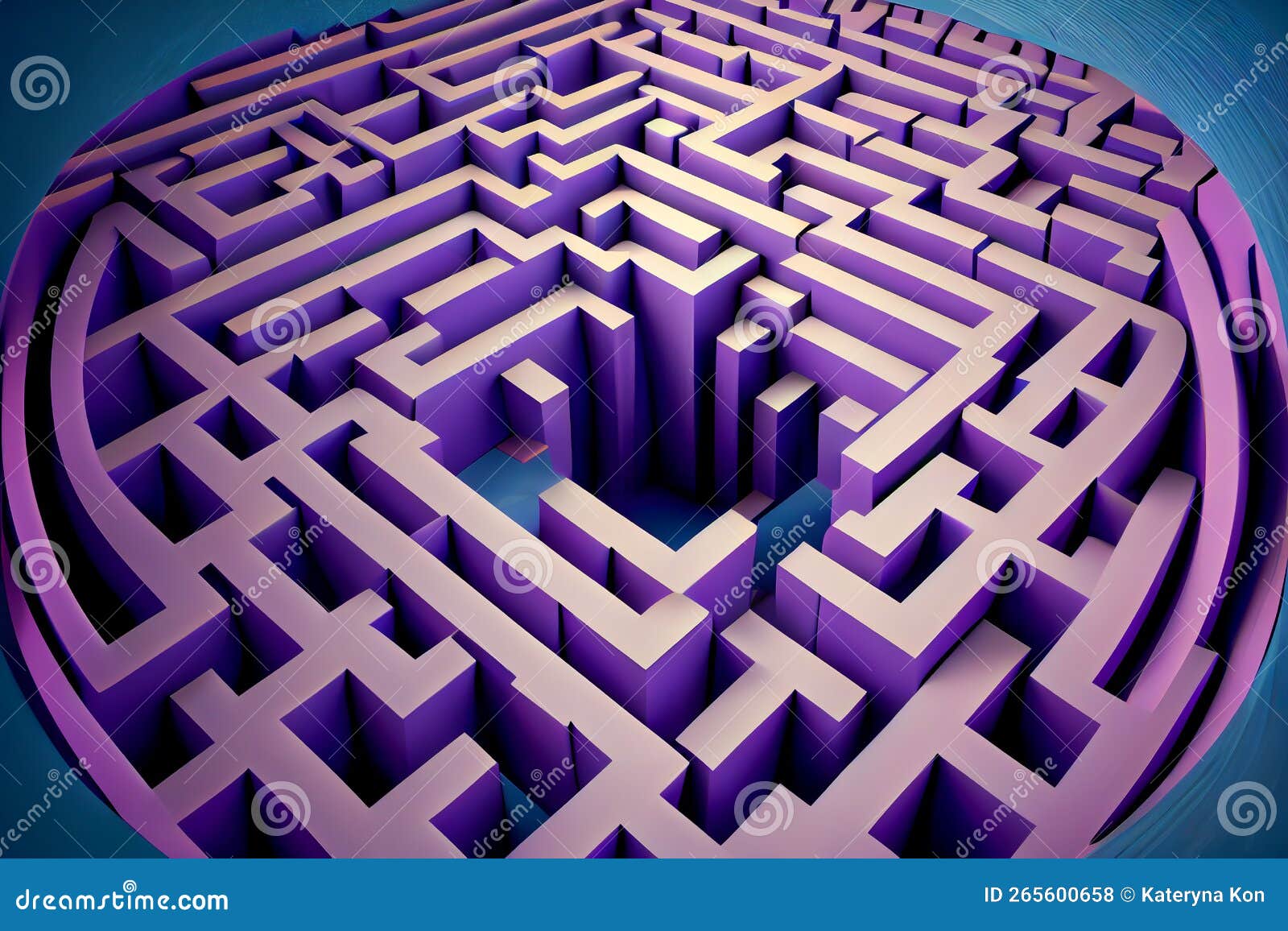 Geometric Labyrinth, Optical Illusion, Ai Illustration Stock ...