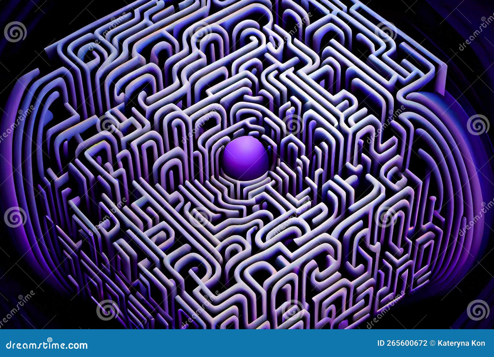 Geometric Labyrinth, Optical Illusion, Ai Illustration Stock ...