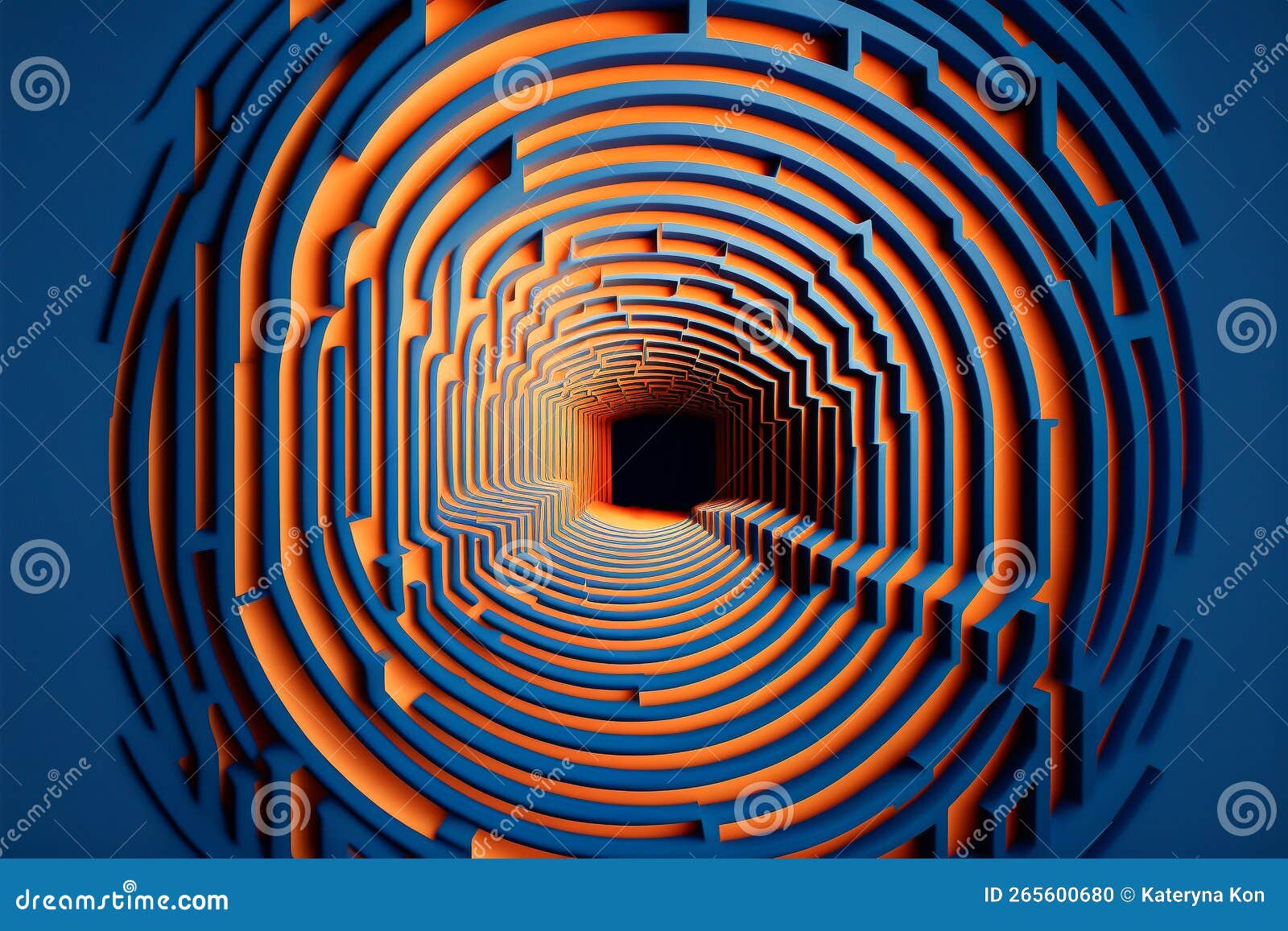 Geometric Labyrinth, Optical Illusion, Ai Illustration Stock ...