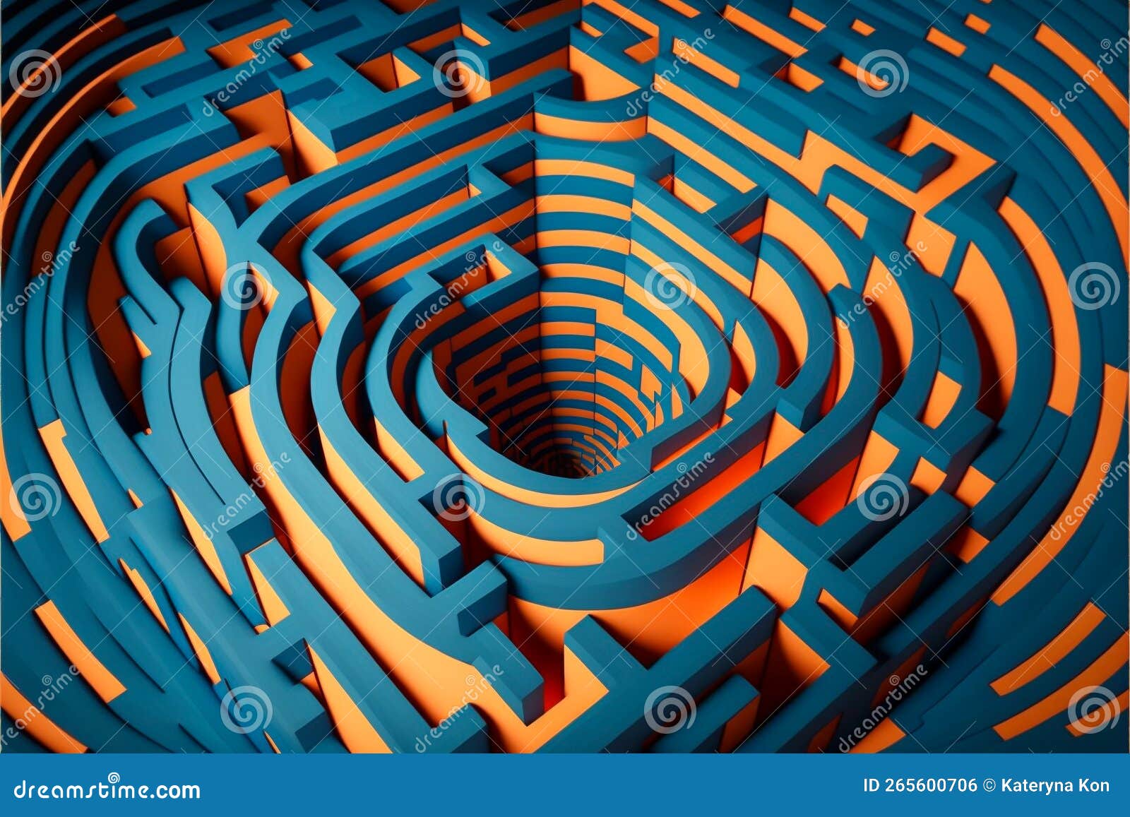 Geometric Labyrinth, Optical Illusion, Ai Illustration Stock ...