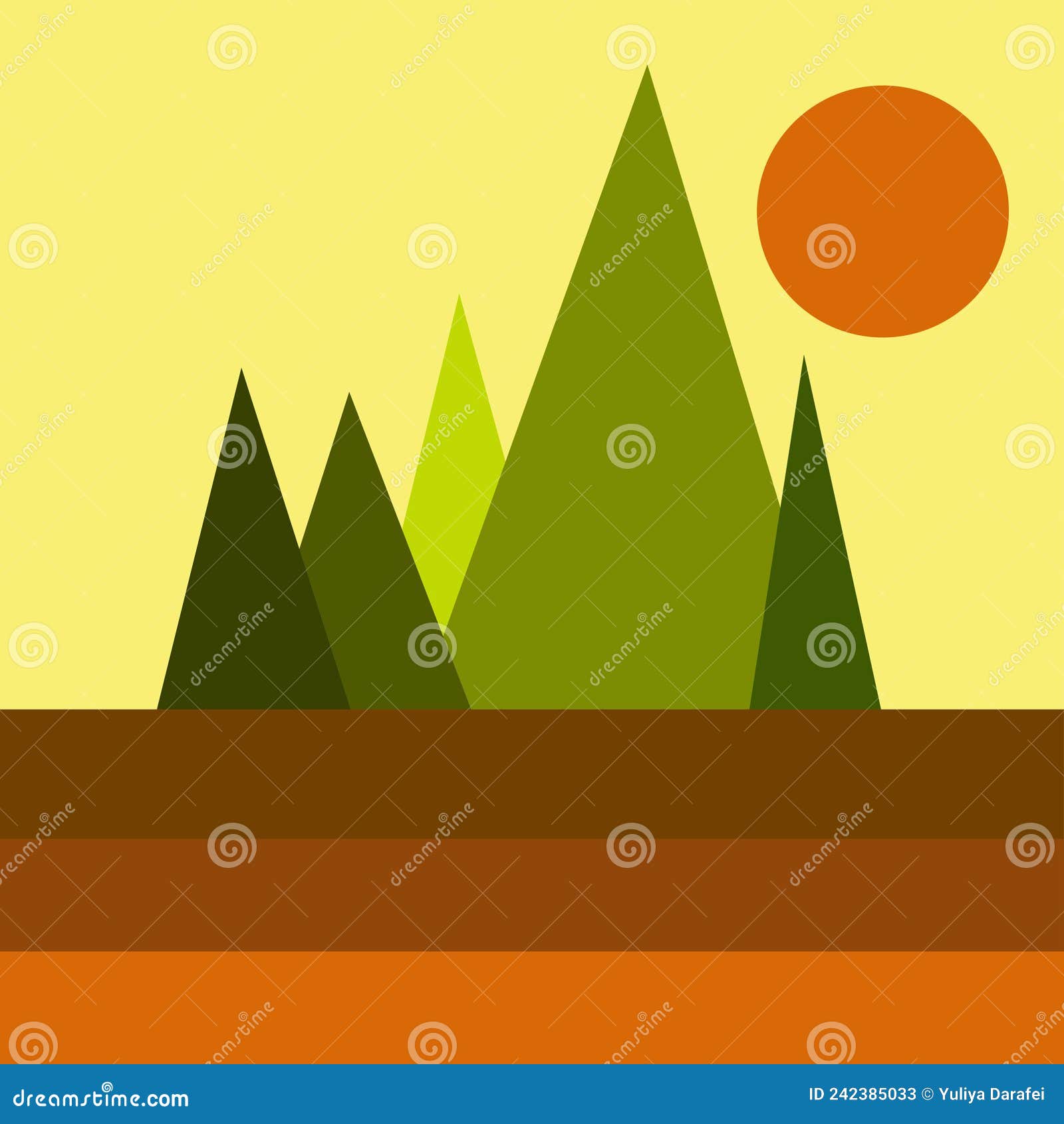 Geometric Landscape with Eco Nature Environment Stock Vector ...