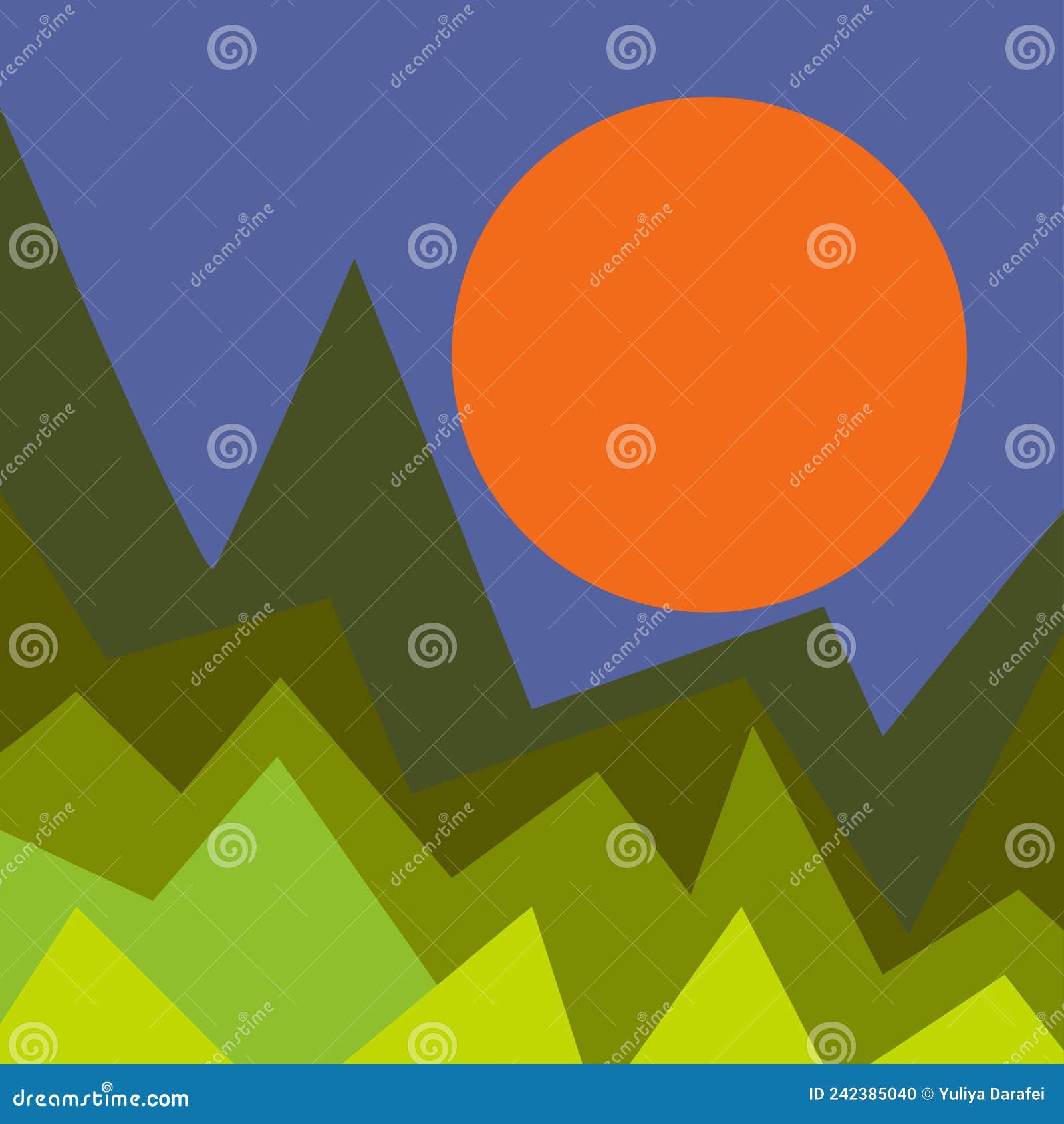 Geometric Landscape with Eco Nature Environment Stock Vector ...
