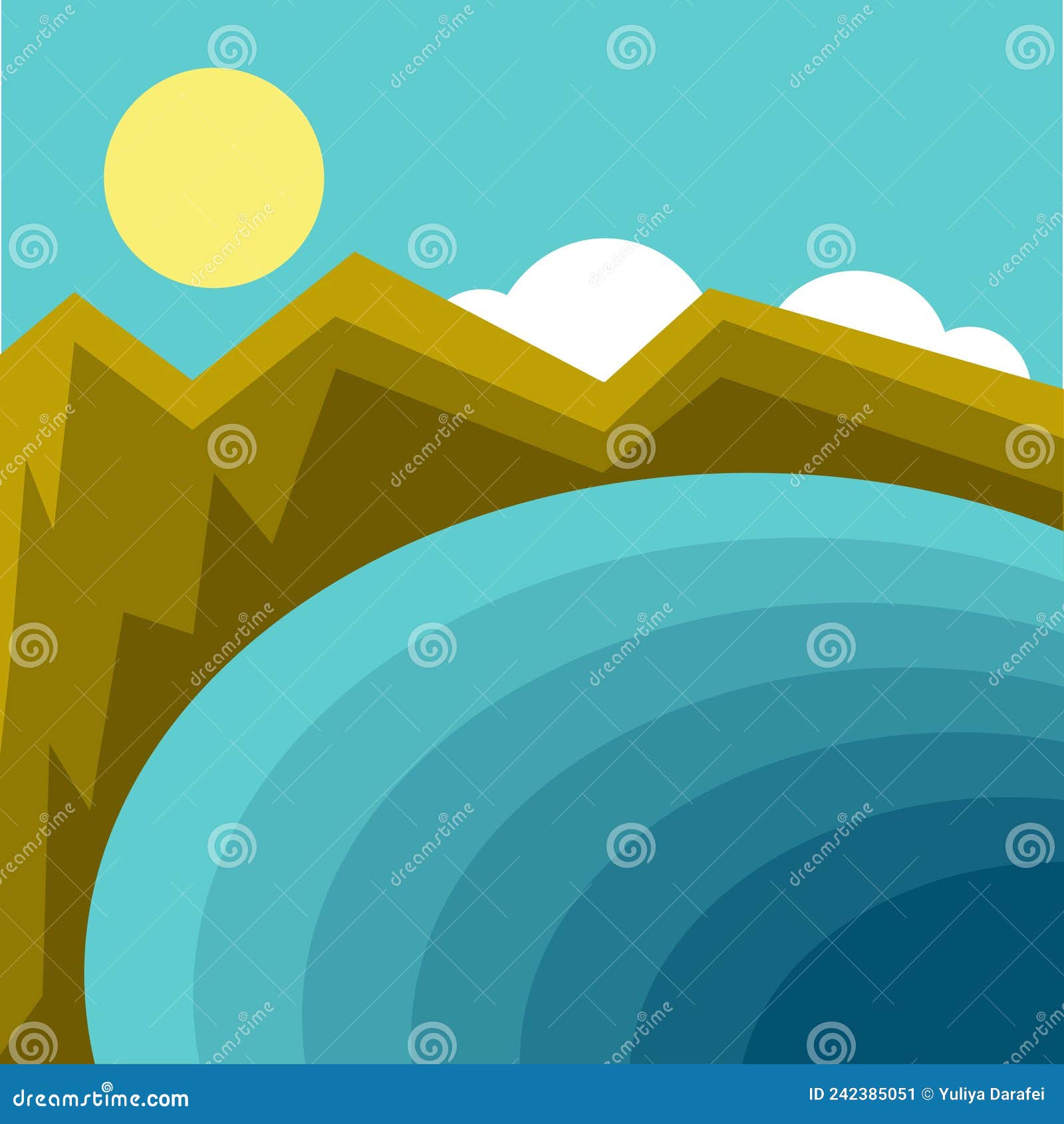 Geometric Landscape with Eco Nature Environment Stock Vector ...