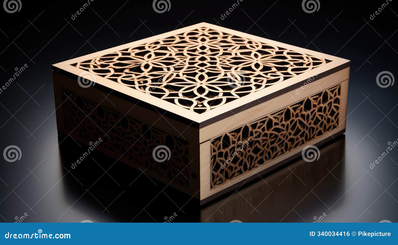 Geometric laser cut box stock illustration. Illustration of decor ...
