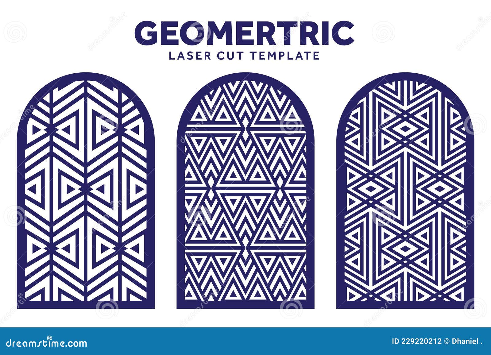 Geometric Laser Cut Pattern Template Stock Vector - Illustration of ...