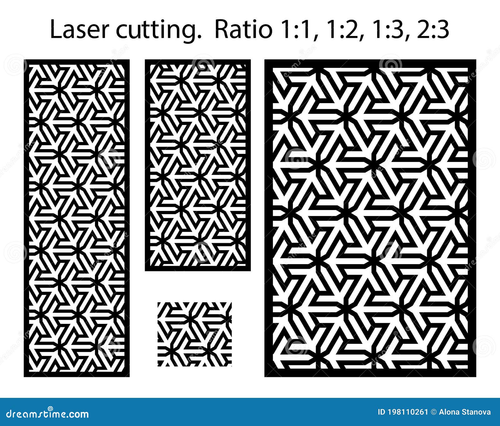 Geometric Laser Cutting Vector Pattern. Cnc Geometric Template Set ...