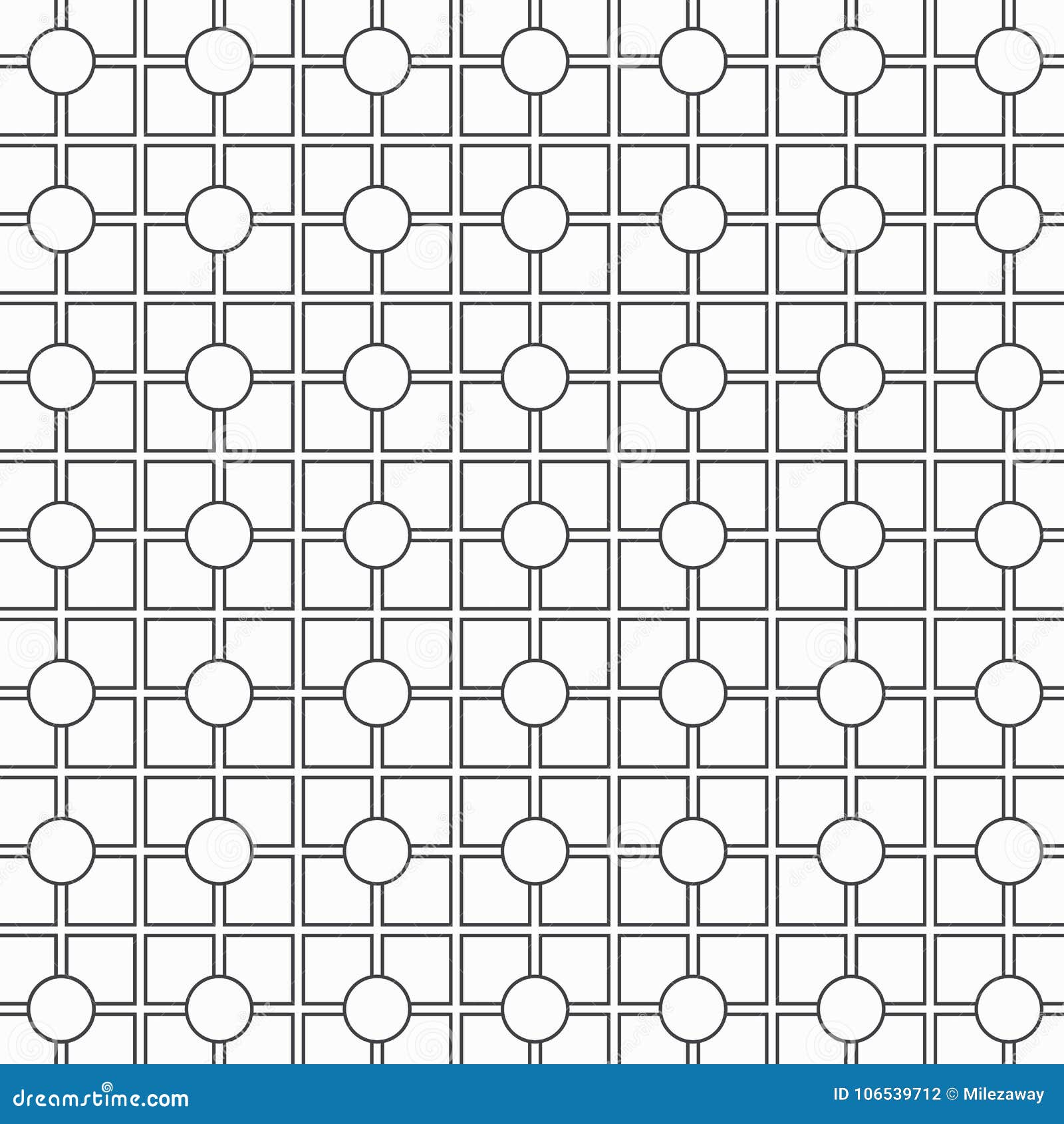 Geometric Lattice Pattern Repeating Linear Square and Circle at Center ...