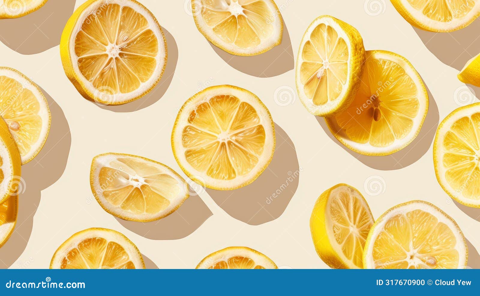 Geometric Layout Pattern of Floating Lemon Slices in a Tessellating ...