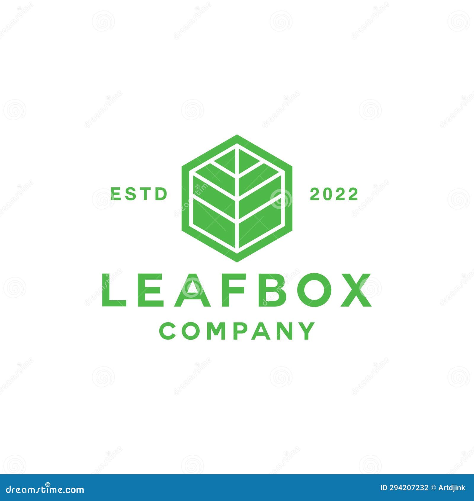Geometric Leaf Box Logo Vector Design Graphic Emblem Stock Vector ...