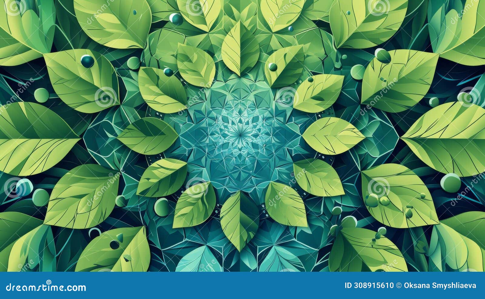Geometric Leaf Design Illustration Perfect for Earth Day Celebration ...