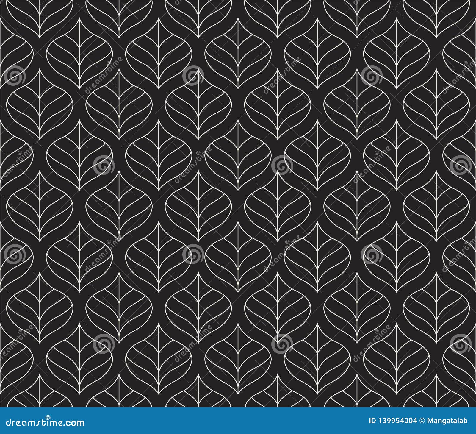 Geometric Leaf Vector Seamless Pattern. Floral Illustration Background ...