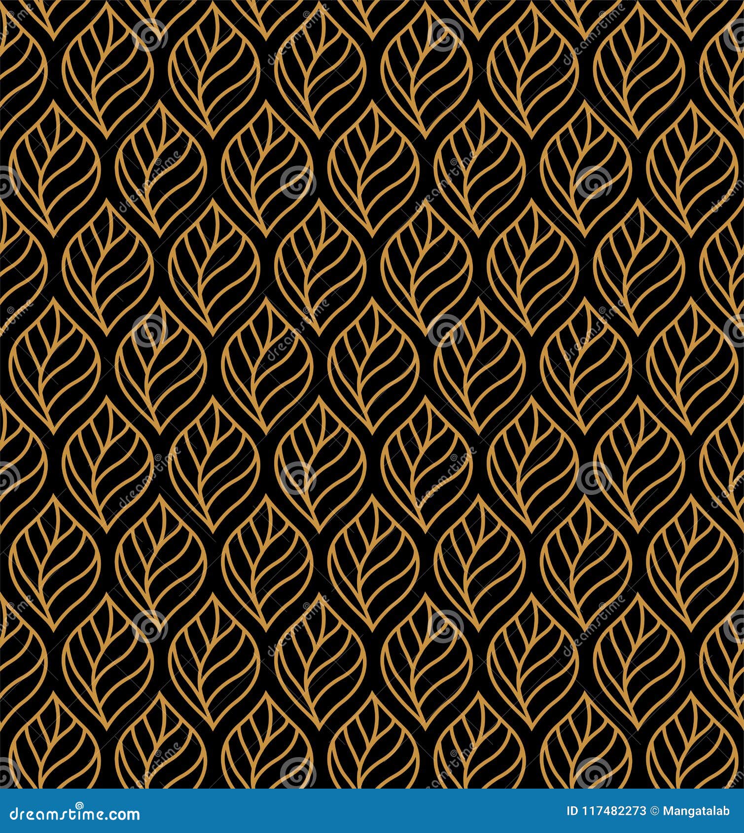 Geometric Leaves Vector Seamless Pattern. Abstract Vector Texture. Leaf ...