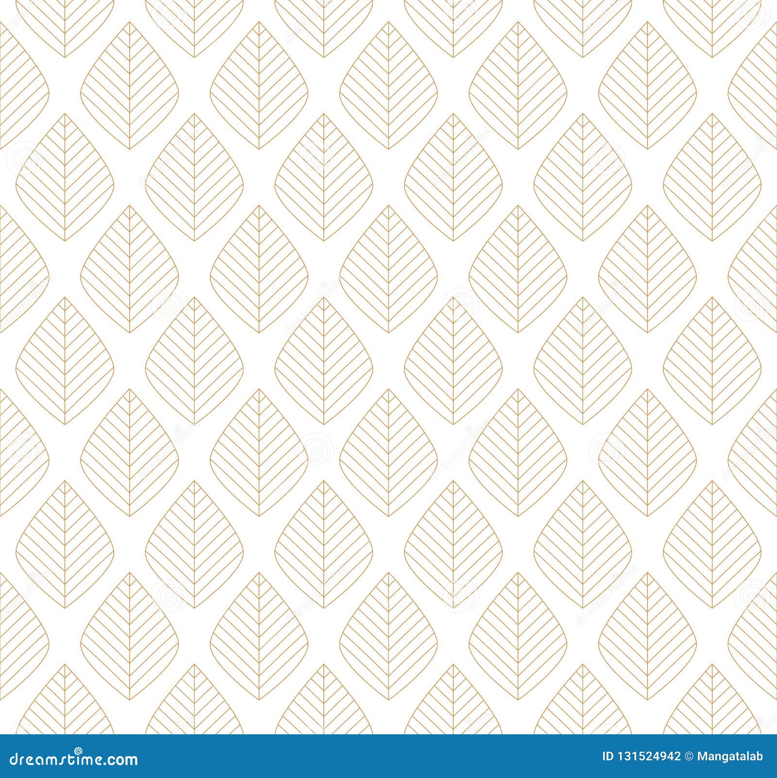 Geometric Leaves Vector Seamless Pattern Abstract Vector Texture Leaf