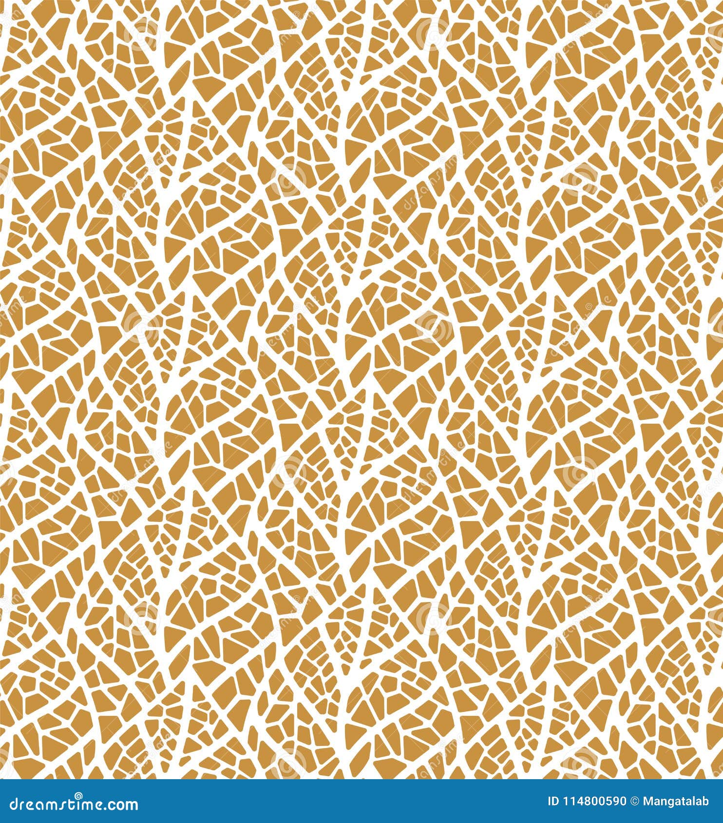 Mosaic Tile Decorative Leaves Seamless Pattern. Continuous Leaf ...