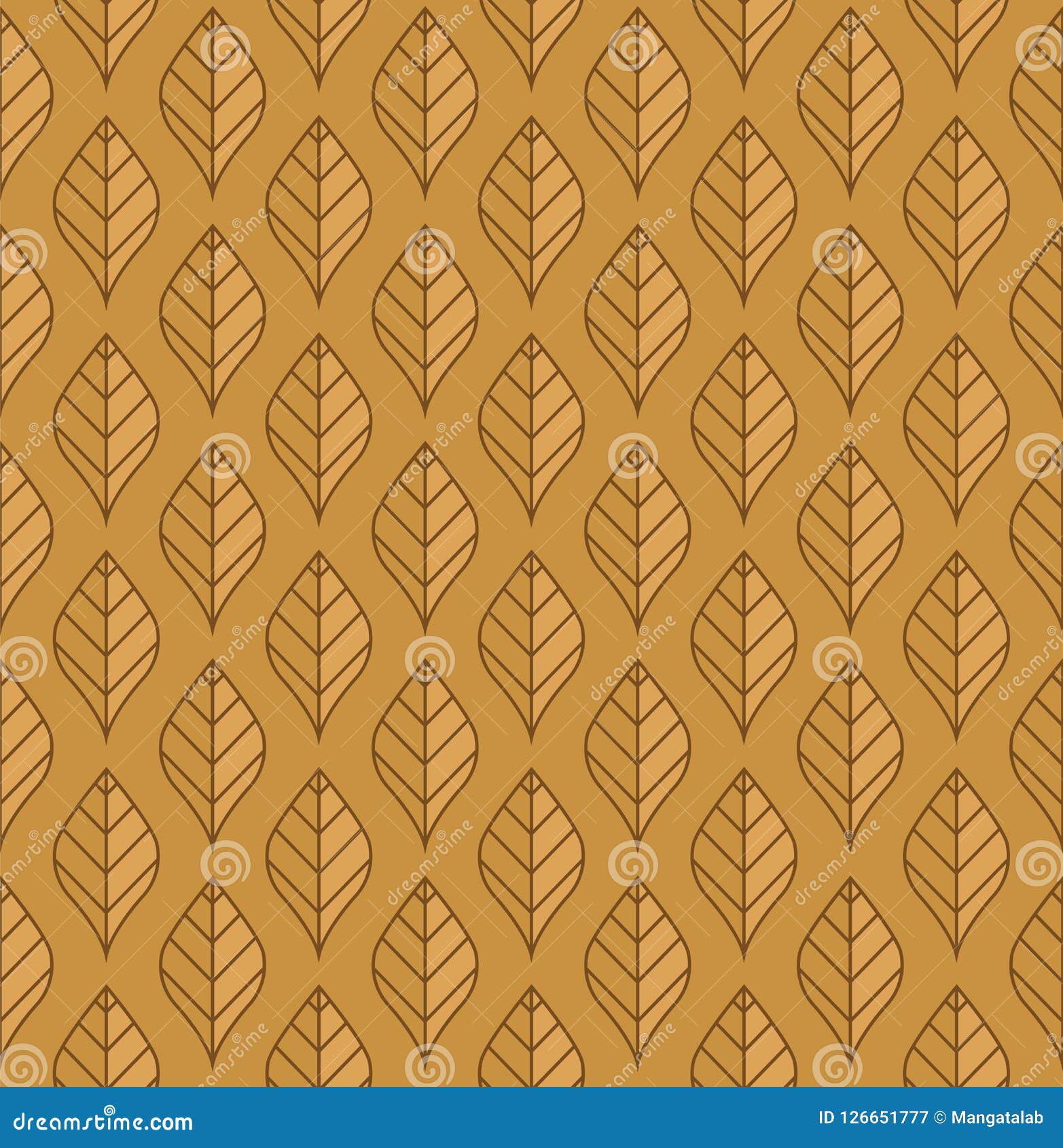Geometric Leaves Vector Seamless Pattern Abstract Vector Texture Leaf