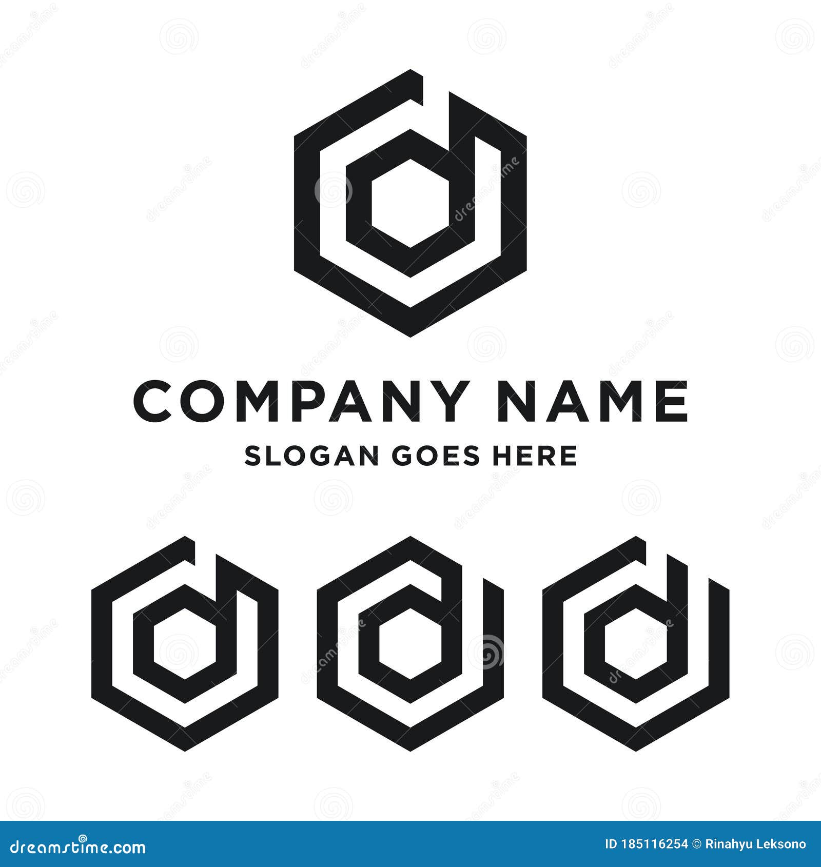 Geometric Letter D Logo Template Design Vector in Polygon Shape Stock ...