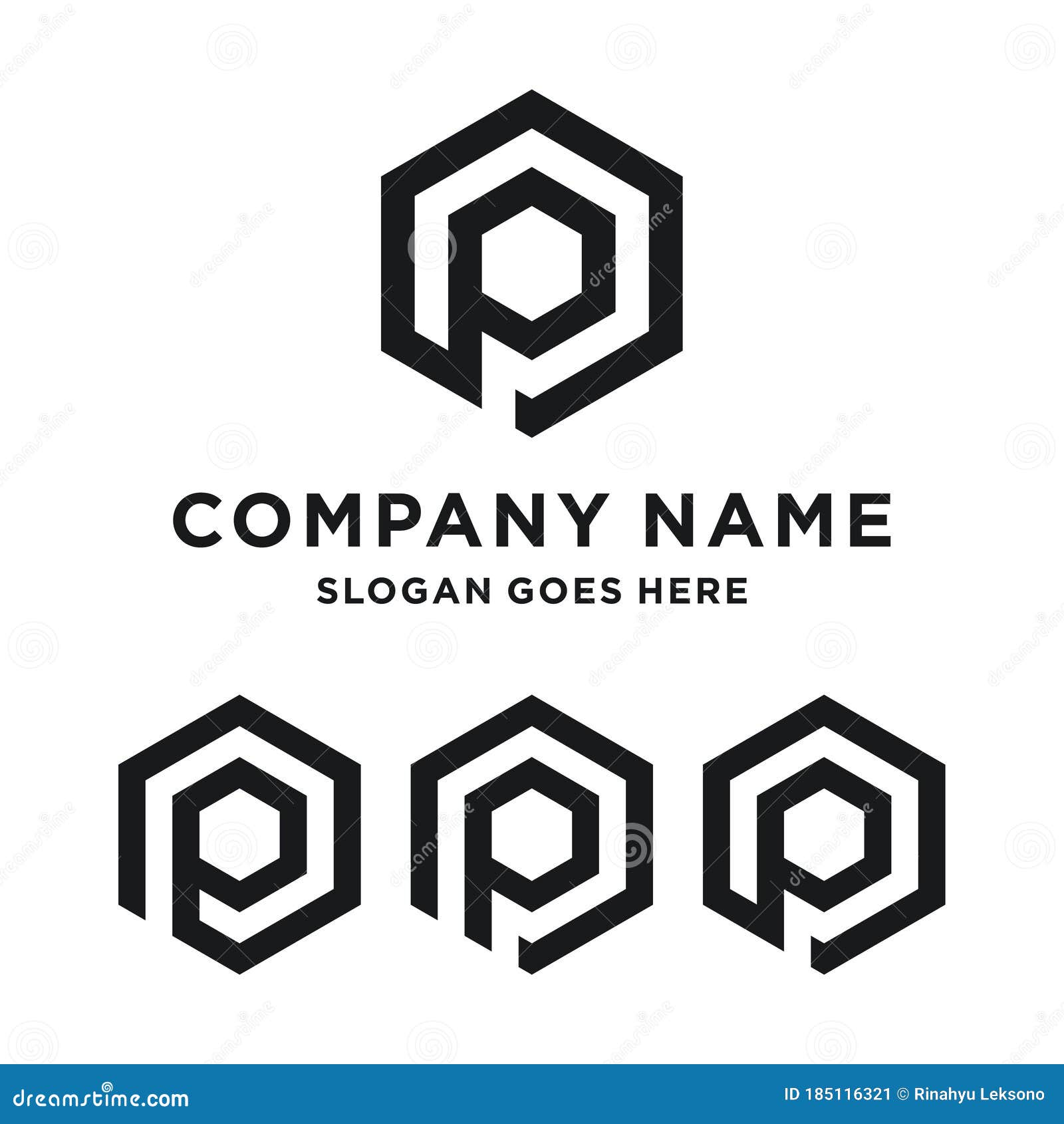 Geometric Letter P Logo Template Design Vector in Polygon Shape Stock ...