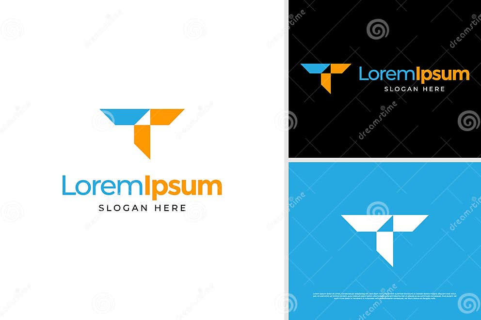 Geometric Letter T Logo Design Concept, Arrow Logo, Initial T Icon ...