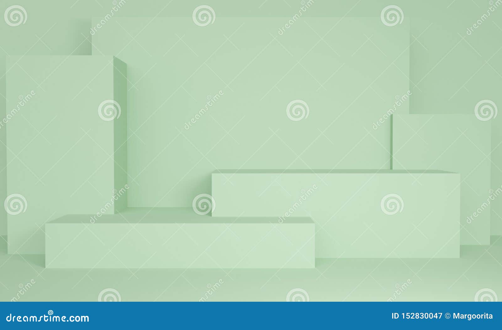 Geometric Light Green Abstract Background with Rectangular Platform. 3d ...