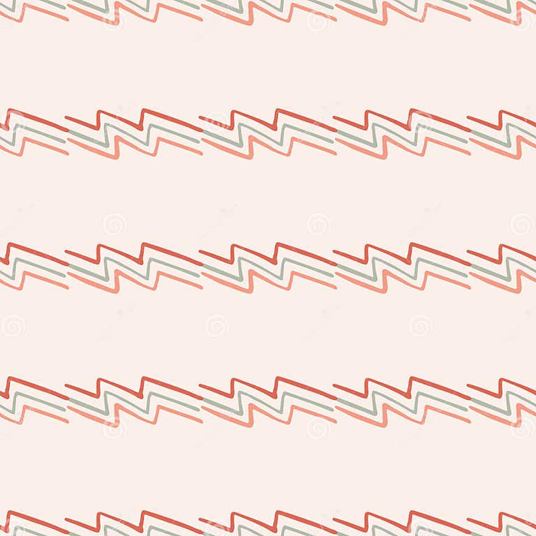 Geometric Lightning Doodle Pattern on Light Background. Modern Zigzag Line Art Wallpaper Stock ...